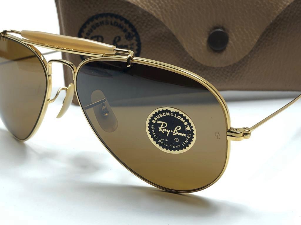 Vintage Ray Ban Outdoorsman Gold 58Mm B15 Top Mirror Lenses B&L ...