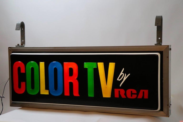 Vintage RCA COLOR TV Sign at 1stDibs