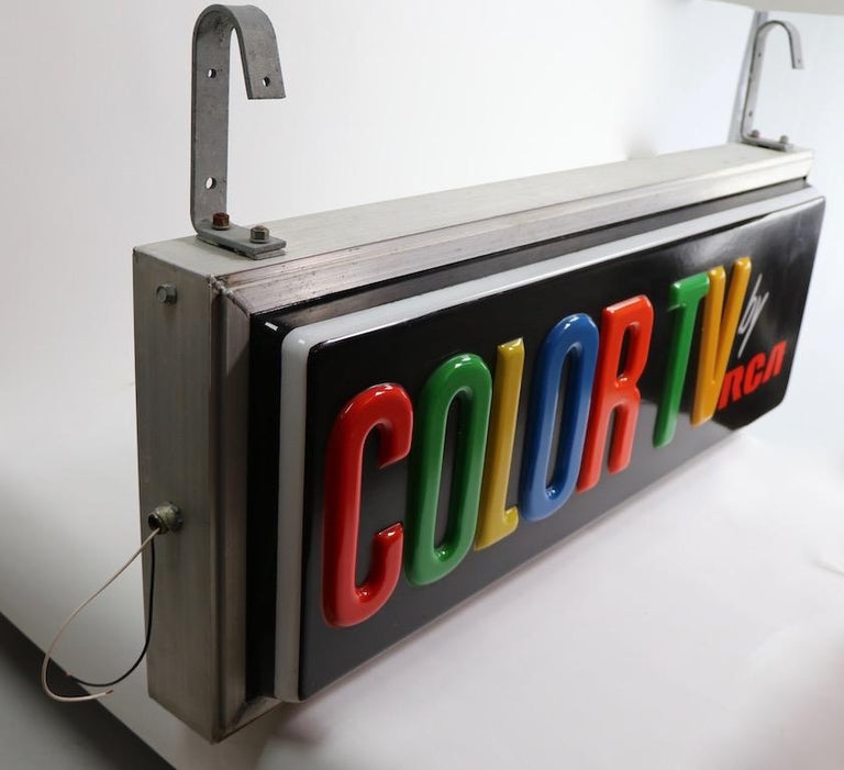 Vintage RCA COLOR TV Sign at 1stDibs