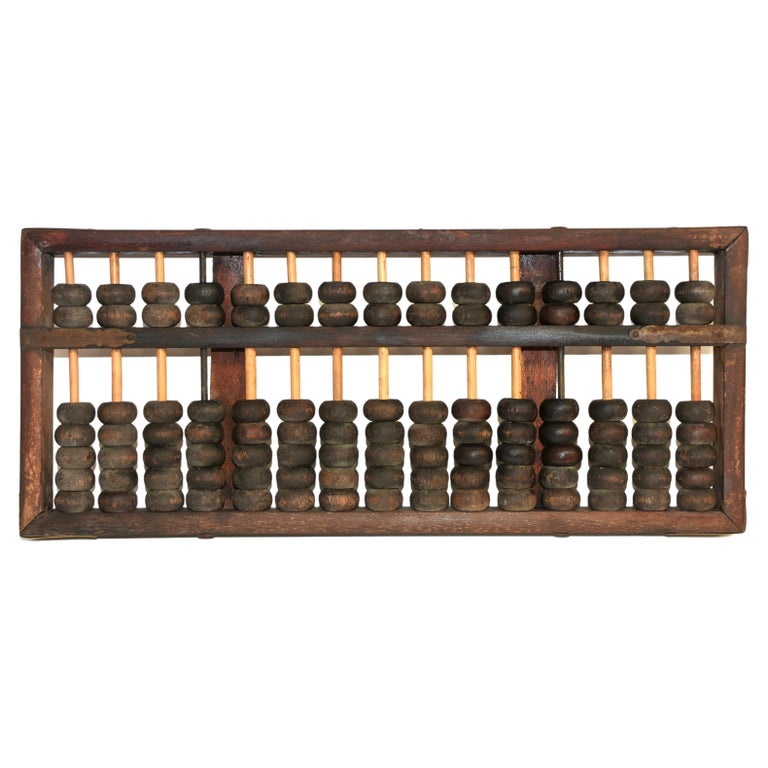 Vintage Real Chinese Abacus with Original Metal Tag at 1stDibs