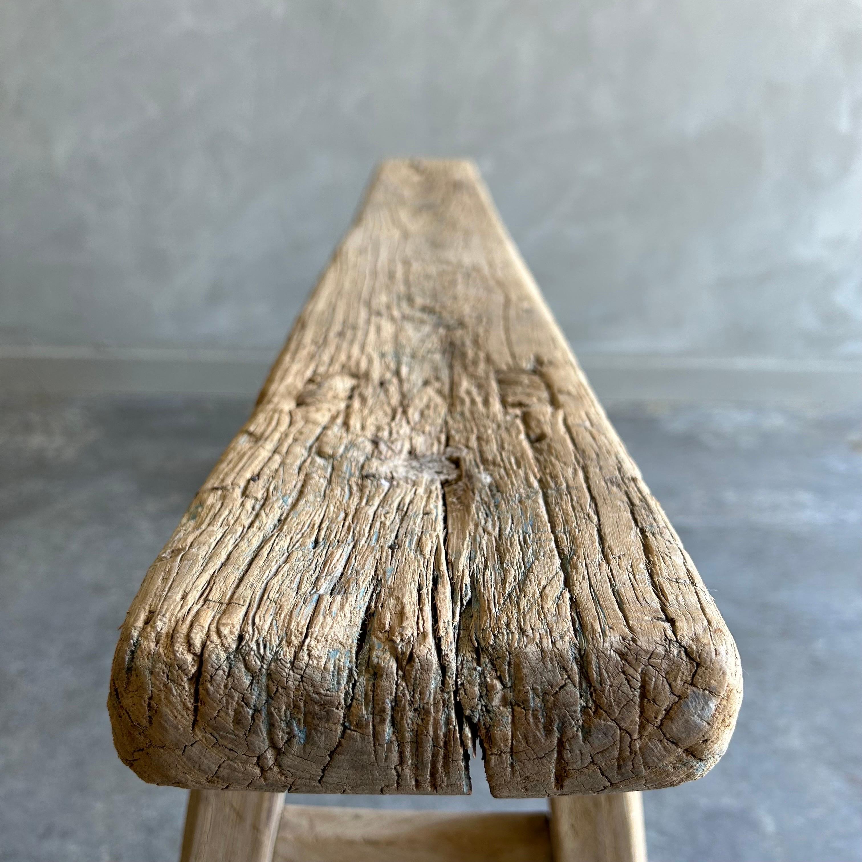 Vintage Reclaimed Elm Wood Skinny Bench For Sale at 1stDibs | reclaimed ...