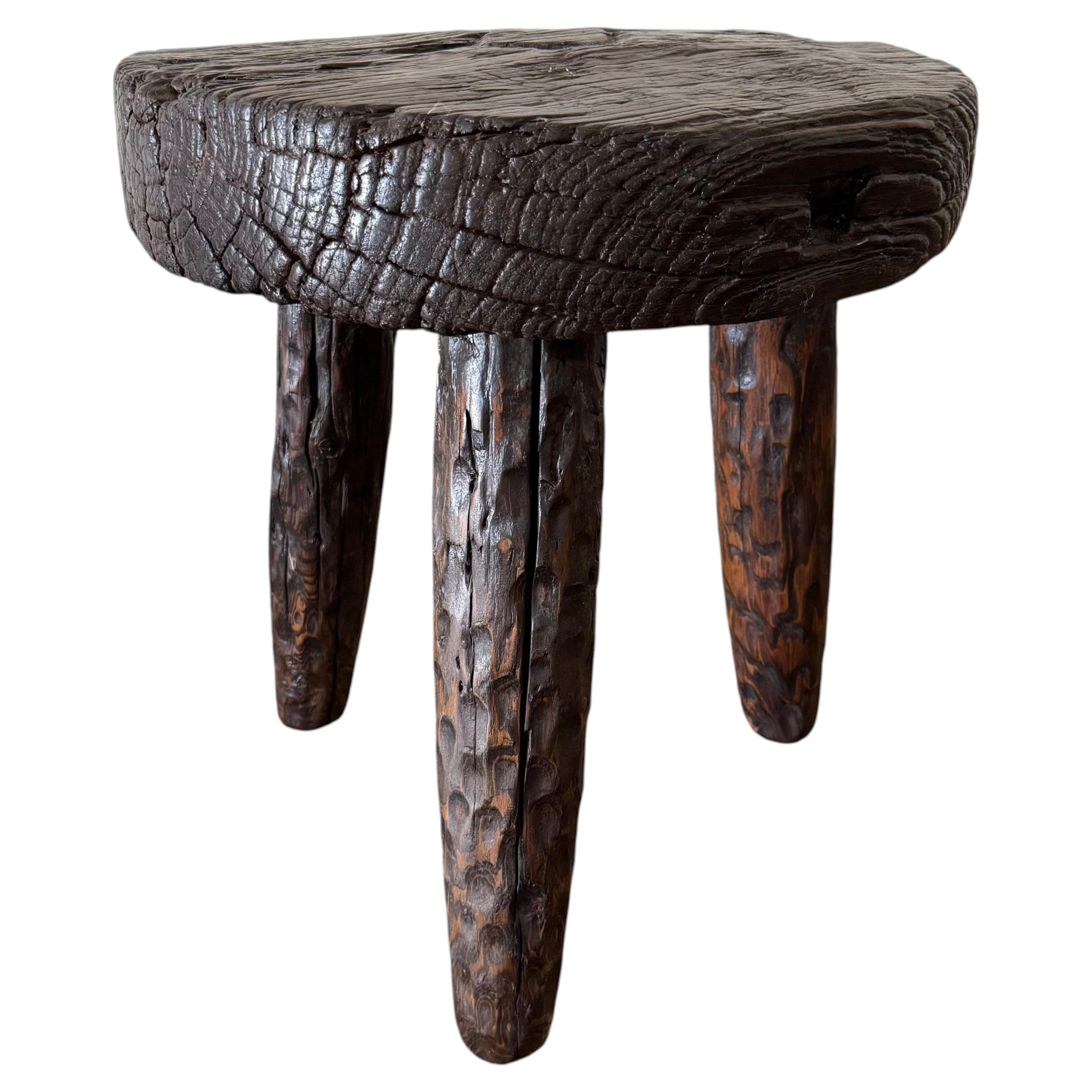 Vintage Reclaimed Walnut Side Table For Sale at 1stDibs