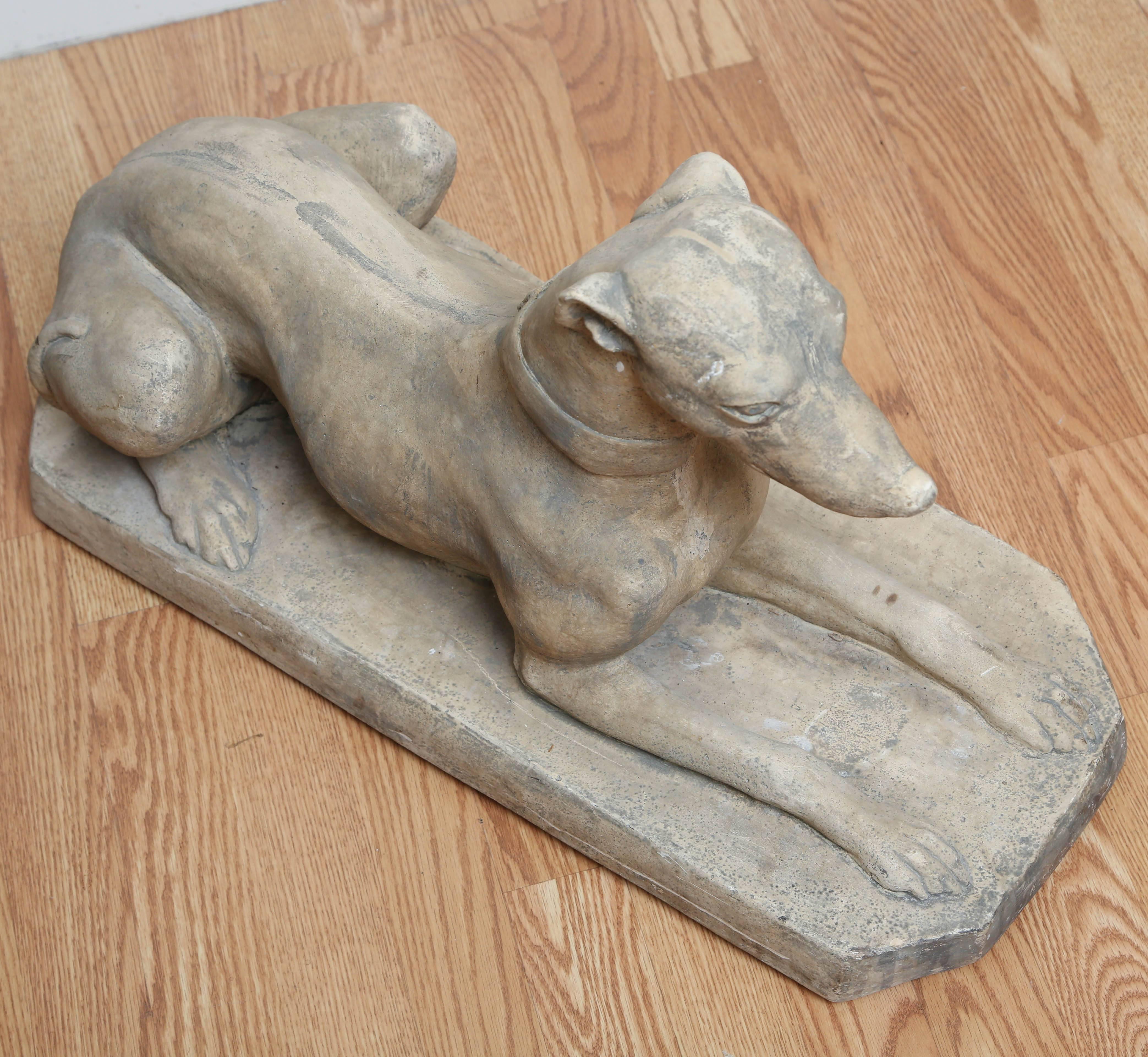 Vintage Reclining Greyhound Sculpture at 1stDibs | greyhound statues ...