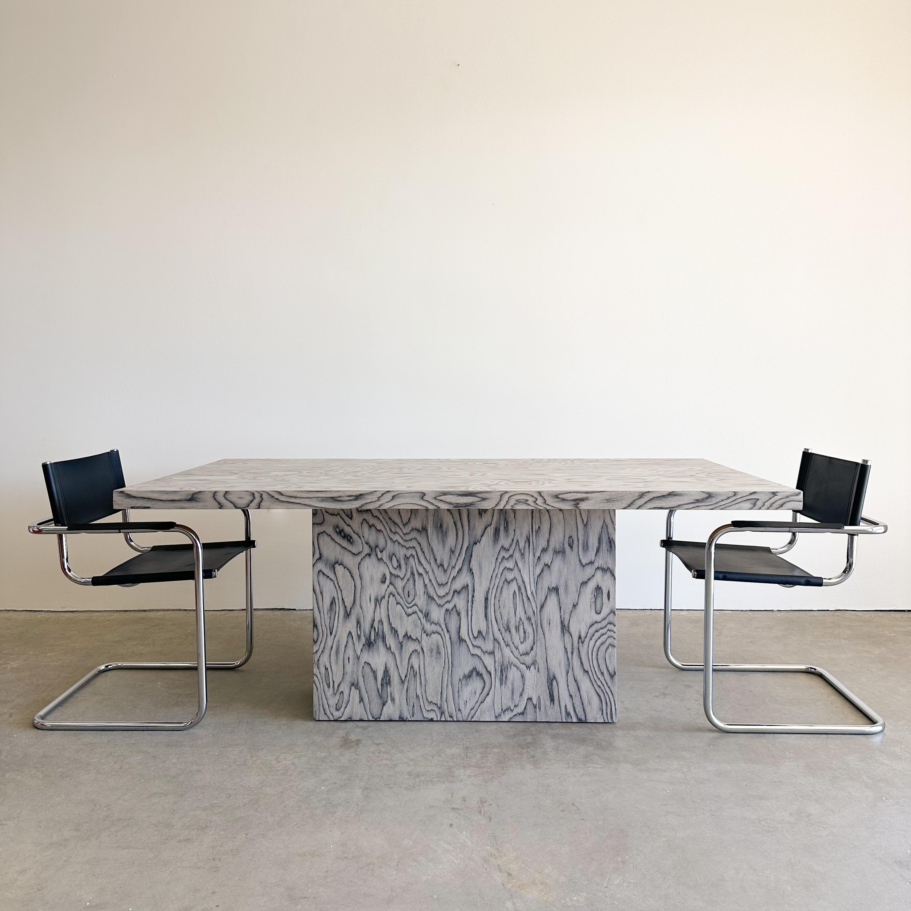 Vintage Rectangle Dining Table With Ettore Sottsass Veneer For Sale at 1stDibs