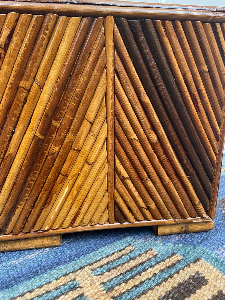 Vintage Rectangular Bamboo Flower Planter, Italy, 1950s For Sale at 1stDibs