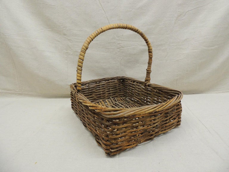 Vintage Rectangular Flowers Collecting Basket For Sale at 1stDibs ...