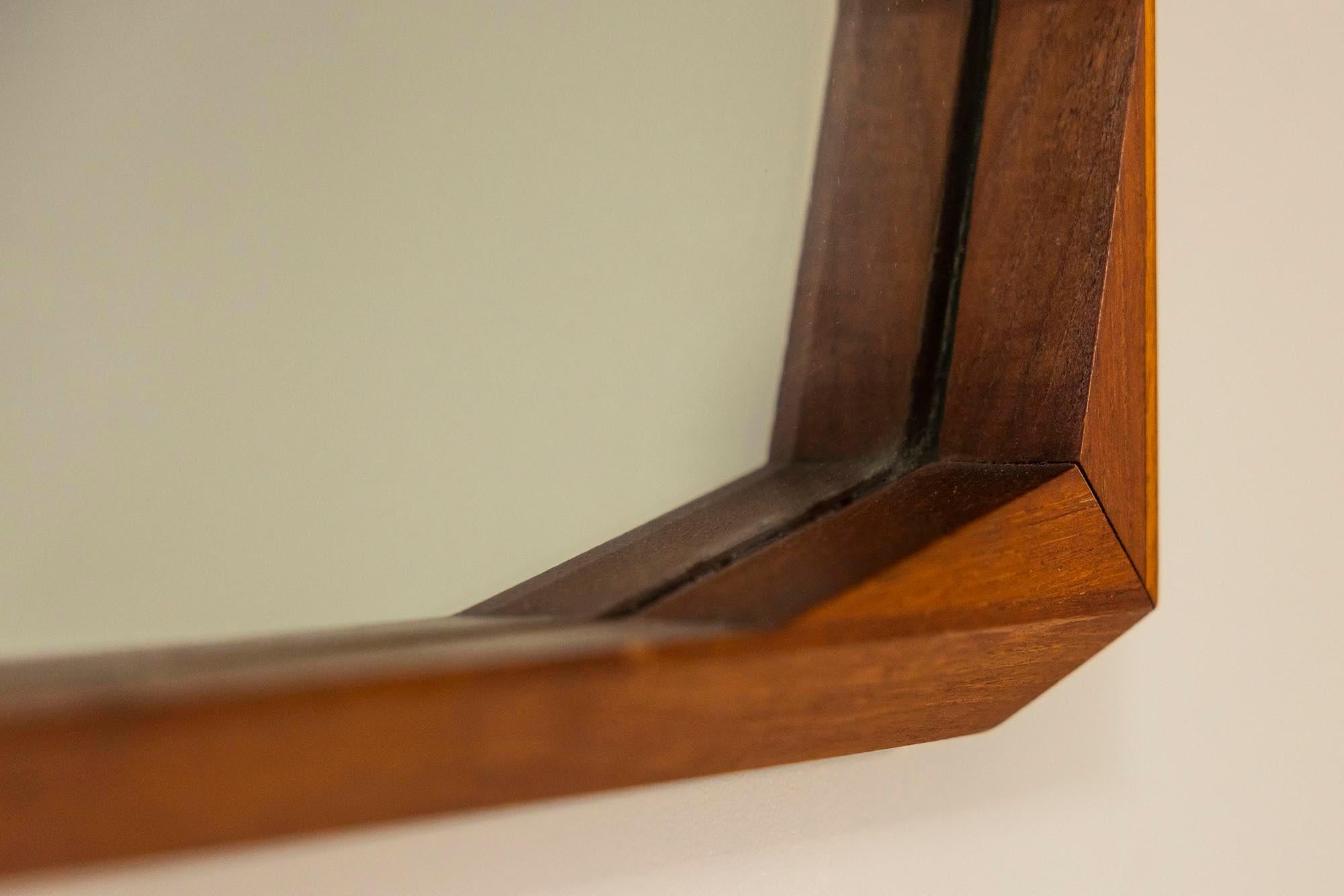 Vintage Rectangular Mirror with Teak Frame, Italy 1960s For Sale at 1stDibs