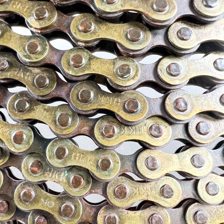 Vintage Recycled Art Handmade Bike Chain Bowl Modern Design For Sale at ...