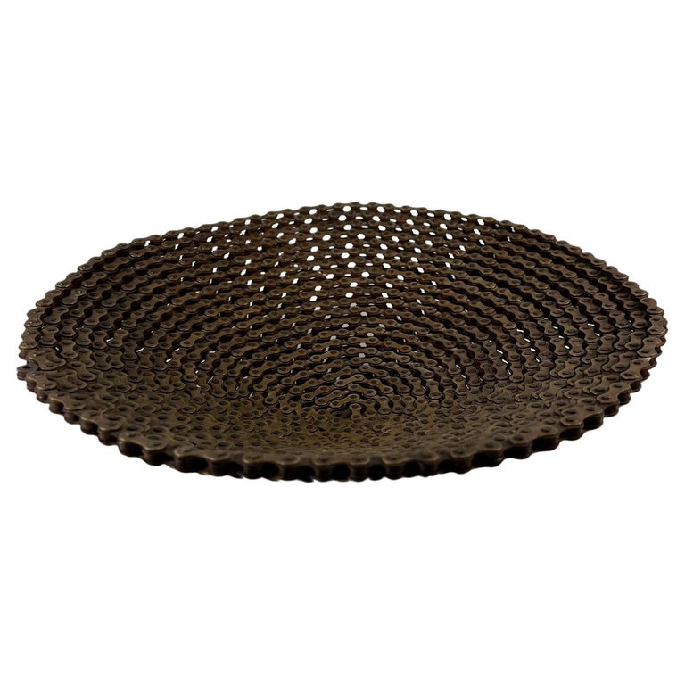 Vintage Recycled Art Handmade Bike Chain Bowl Modern Design For Sale at ...
