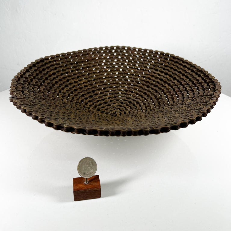 Vintage Recycled Art Handmade Bike Chain Bowl Modern Design For Sale at ...