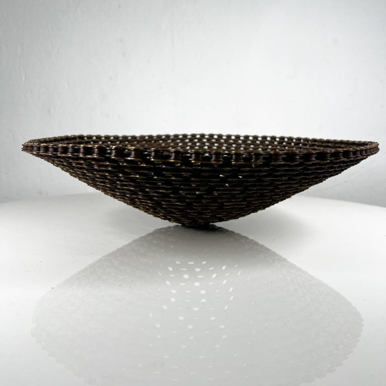 Vintage Recycled Art Handmade Bike Chain Bowl Modern Design For Sale at ...