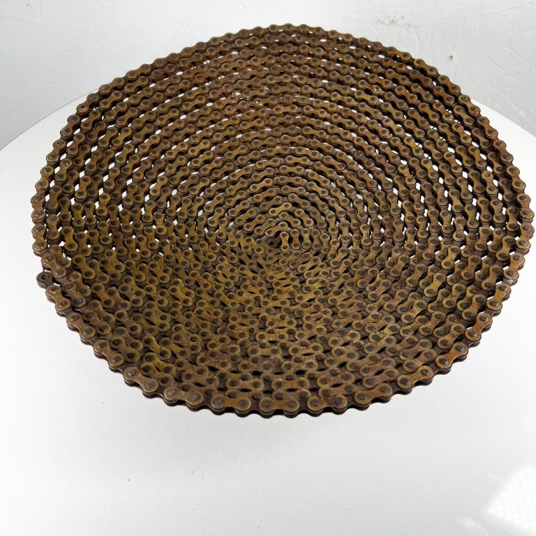 Vintage Recycled Art Handmade Bike Chain Bowl Modern Design For Sale at ...