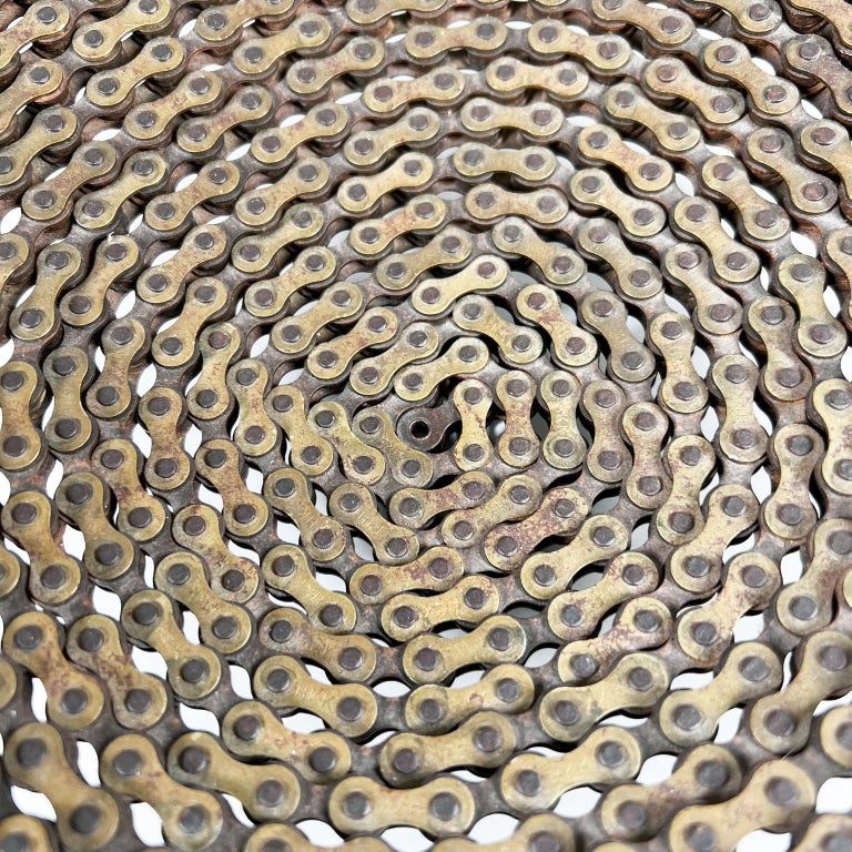 Vintage Recycled Art Handmade Bike Chain Bowl Modern Design For Sale at ...