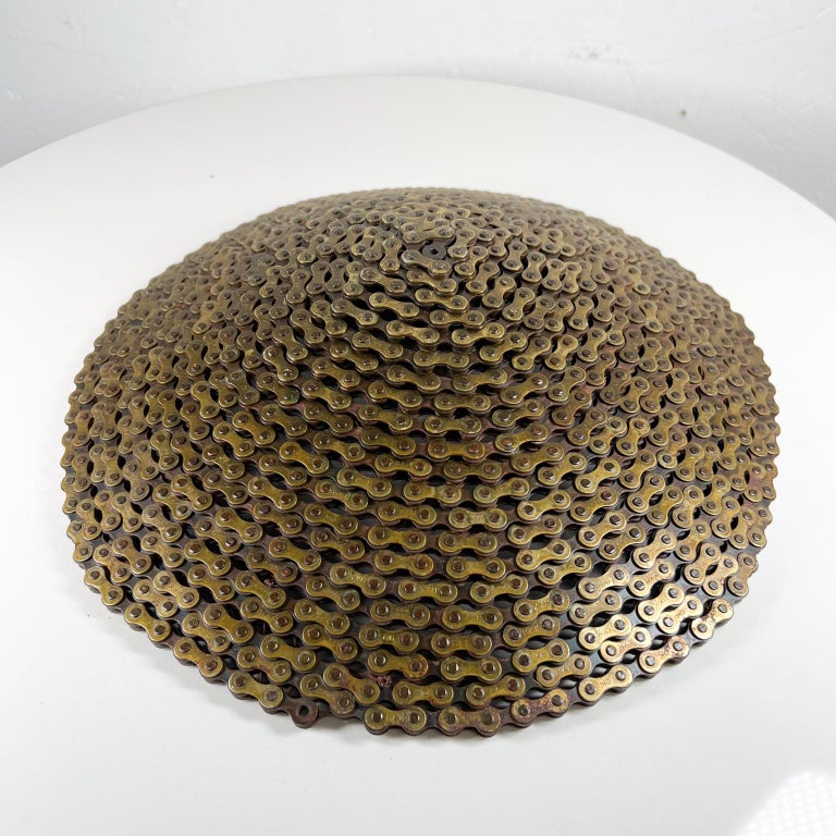 Vintage Recycled Art Handmade Bike Chain Bowl Modern Design For Sale at ...
