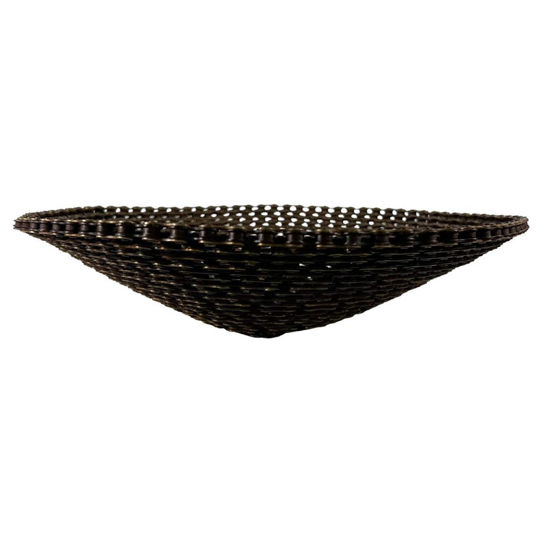 Vintage Recycled Art Handmade Bike Chain Bowl Modern Design For Sale at ...