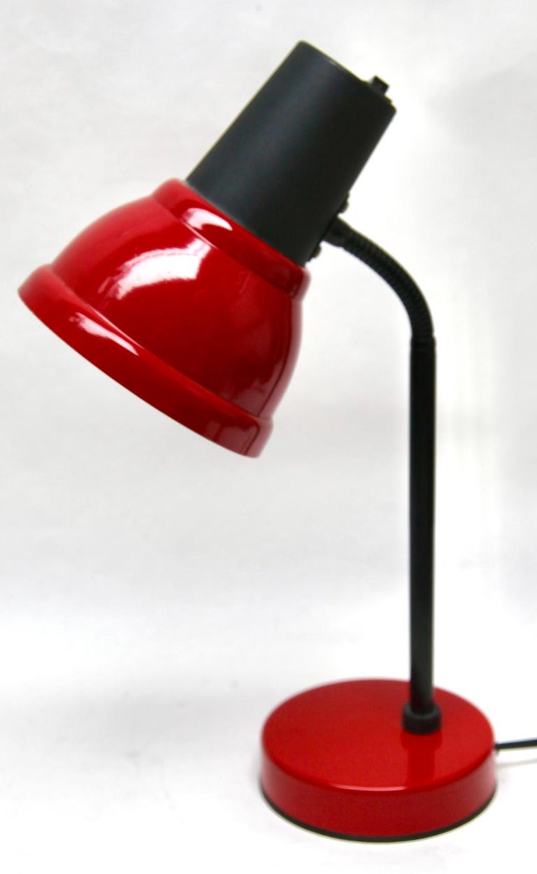Vintage Red Adjustable Desk/Side Table Lamp by Massive Whit Label ...