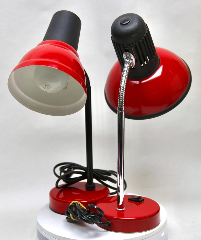 Vintage Red Adjustable Desk/Side Table Lamp by Massive Whit Label ...