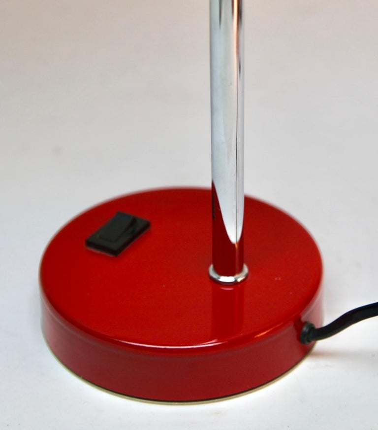 Vintage Red Adjustable Desk/Side Table Lamp by Massive Whit Label ...