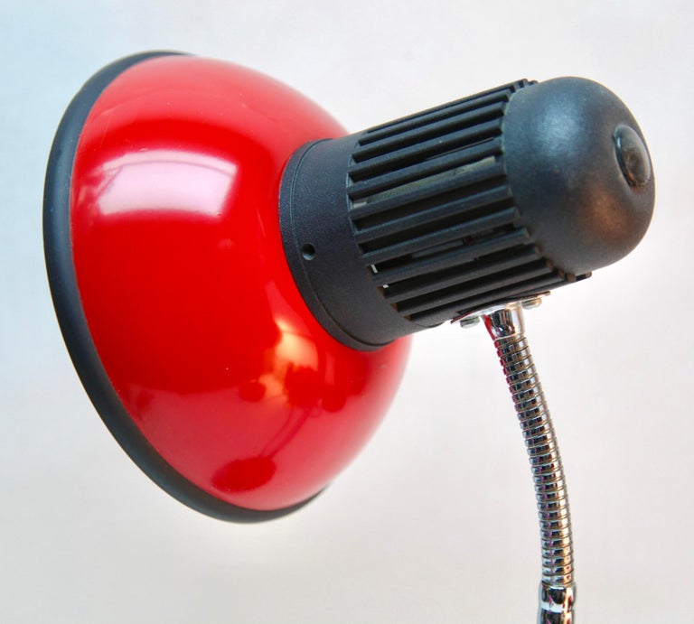 Vintage Red Adjustable Desk/Side Table Lamp by Massive Whit Label ...