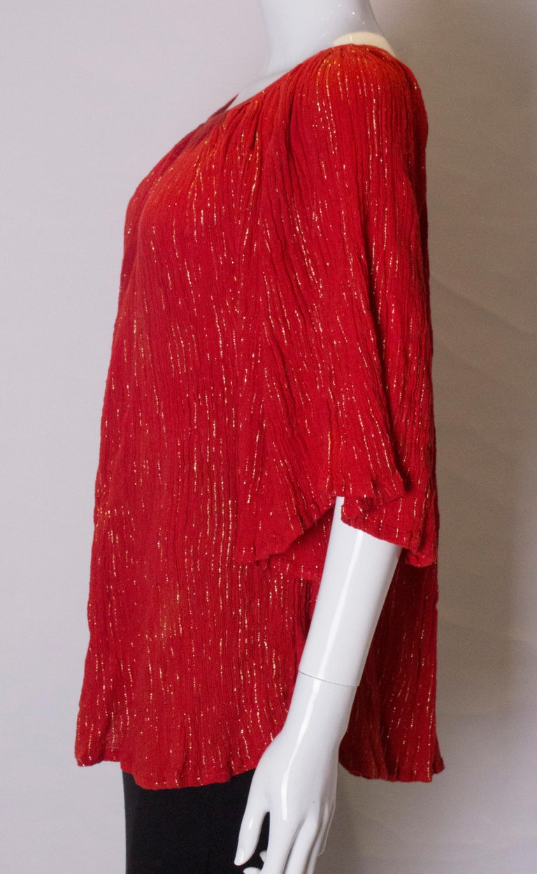 Vintage Red and Gold Summer Top at 1stDibs