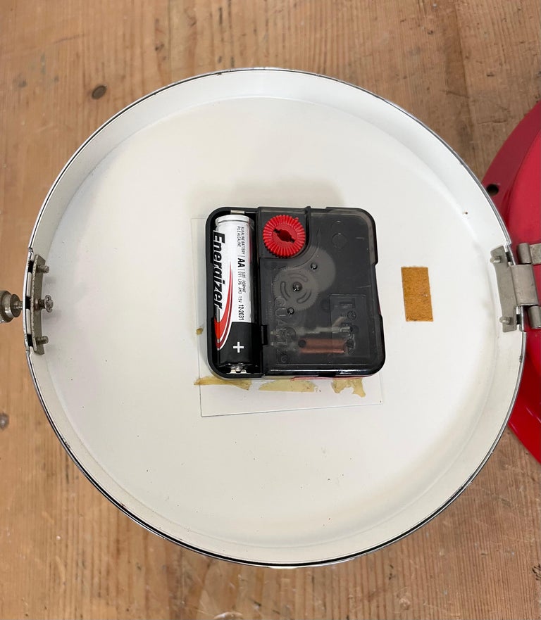 Vintage Red Citizen Navy Wall Clock, 1970s at 1stDibs