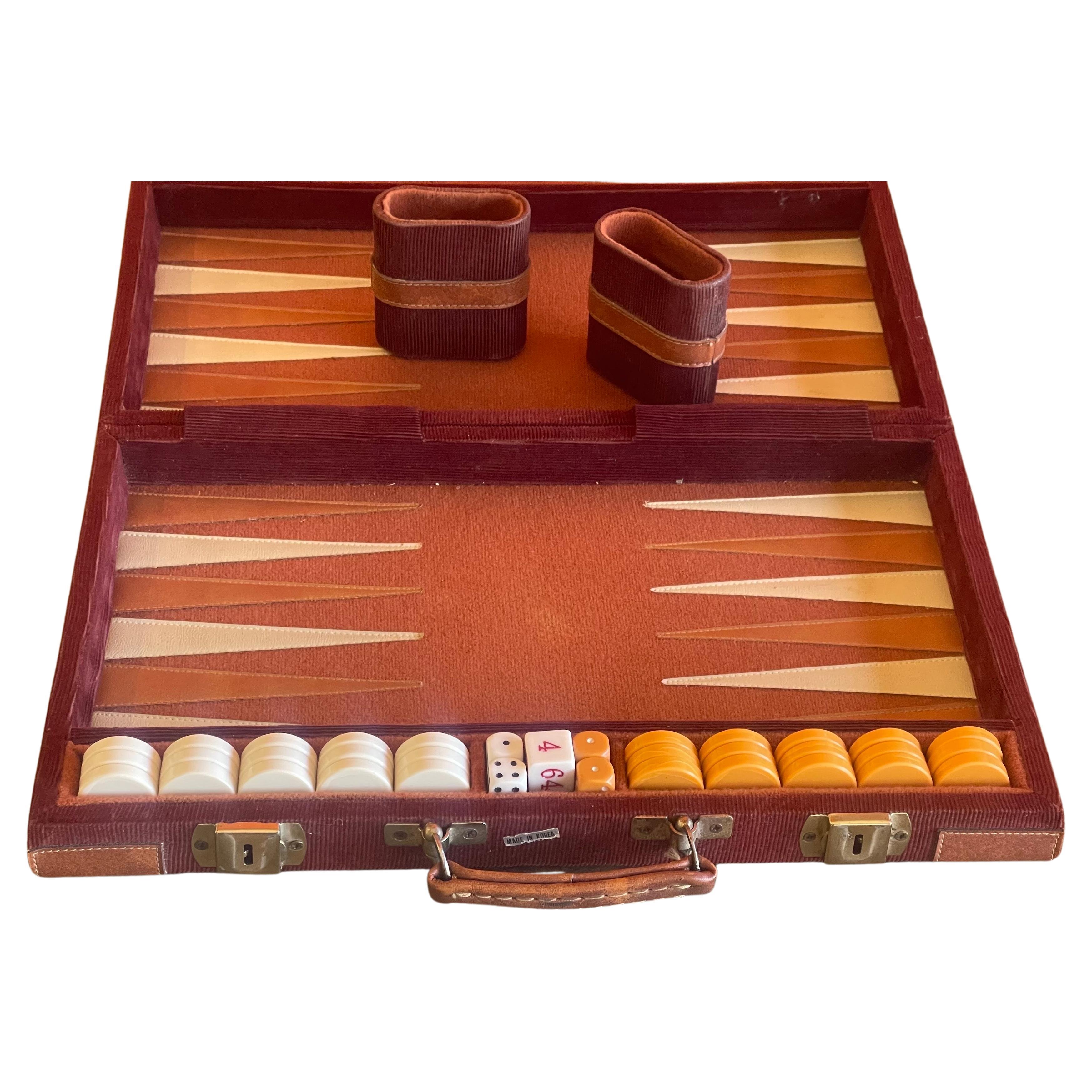 Vintage Red Corduroy and Bakelite Backgammon Set at 1stDibs | corduroy ...