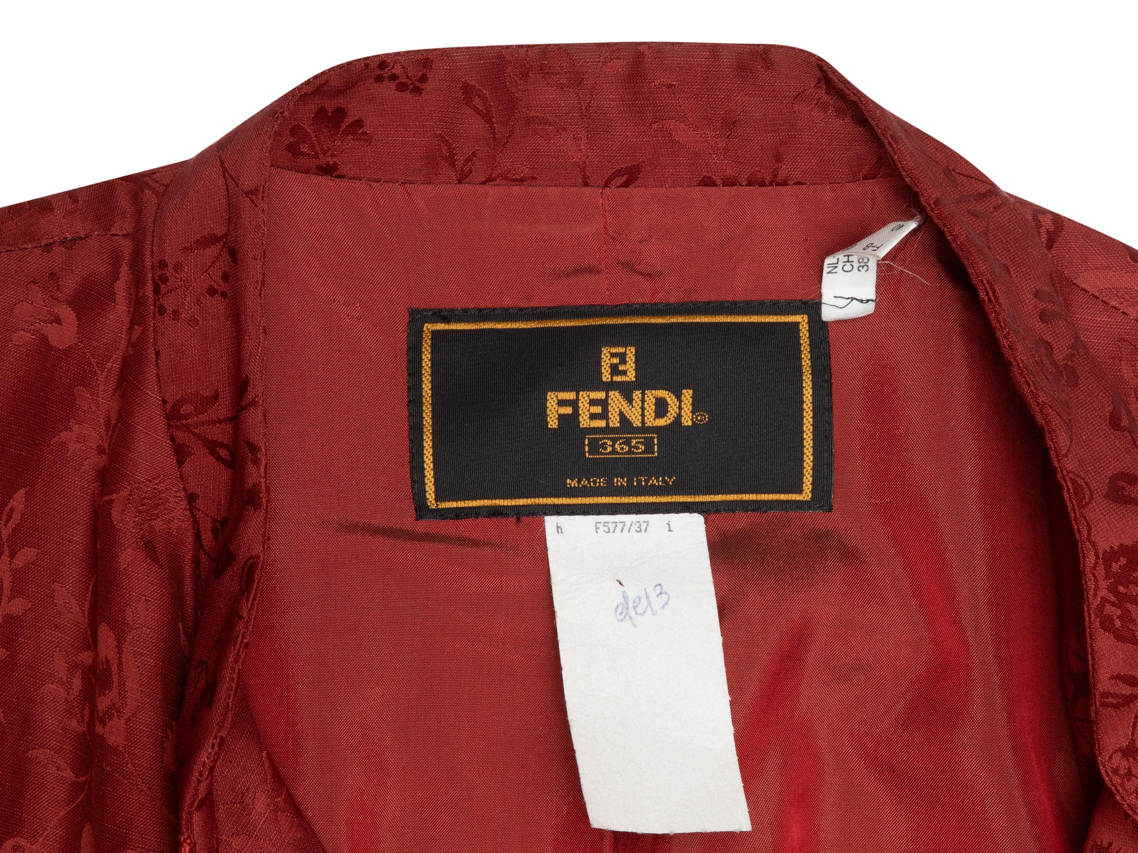 Vintage Red Fendi Jacquard Jacket For Sale at 1stDibs