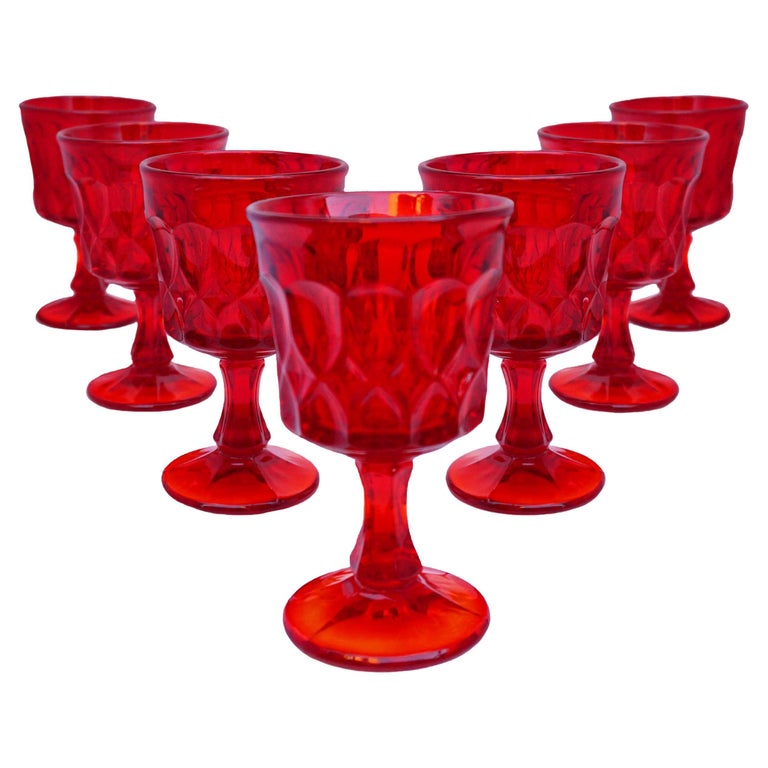 Vintage Red Glass Goblets, Represented by Tuleste Factory For Sale at ...