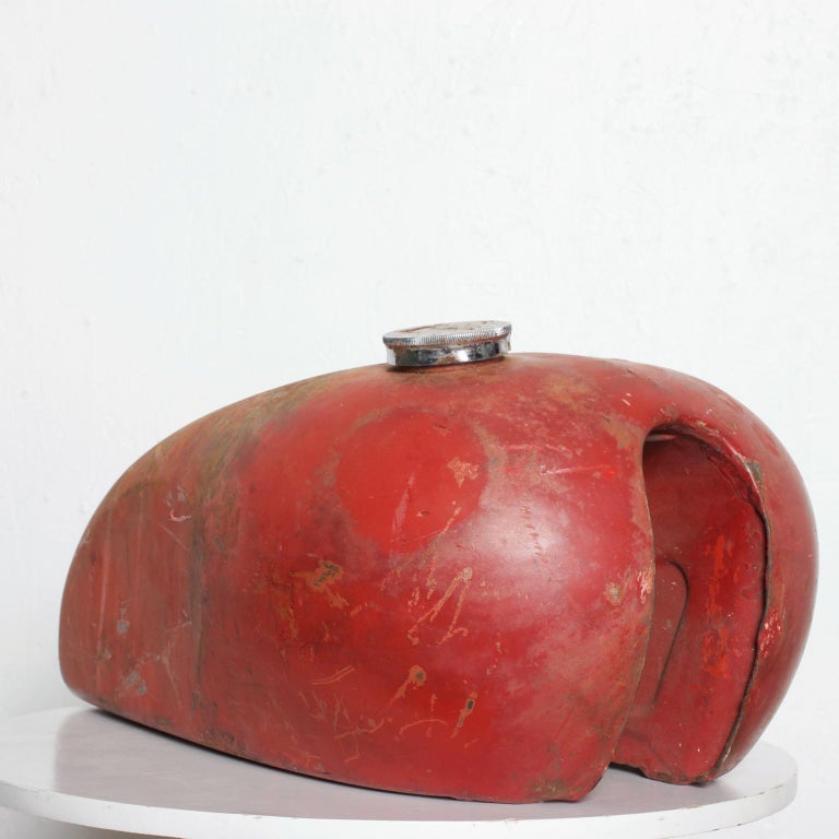 Vintage Red Metal Motorcycle Gas Tank Triumph? Indian? Harley? Puch ...