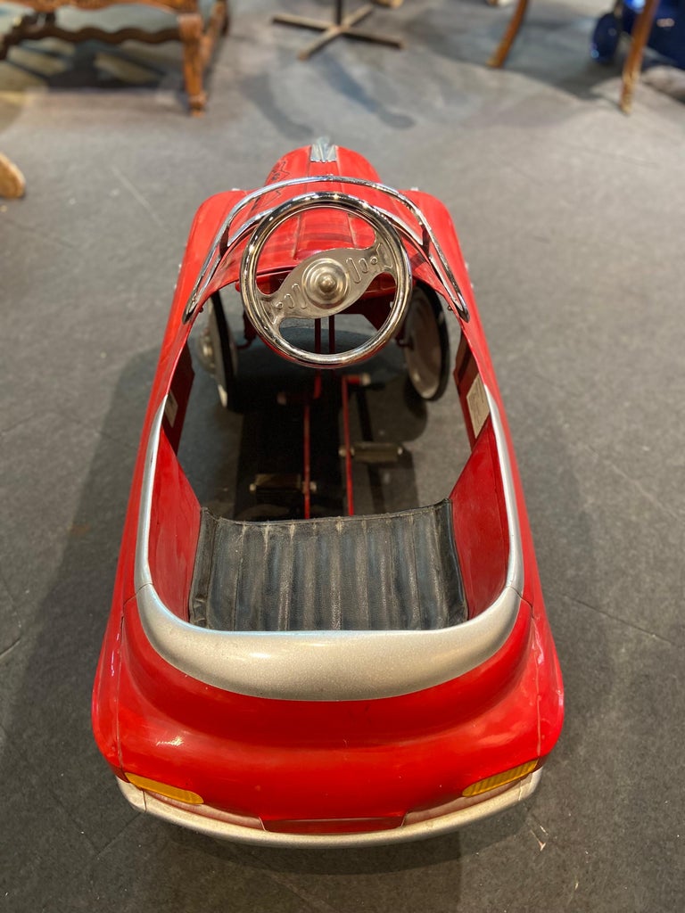 Vintage Red Metal Pedal Fire Department Car For Sale at 1stDibs