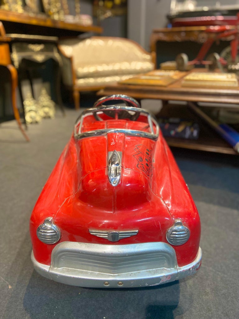 Vintage Red Metal Pedal Fire Department Car For Sale at 1stDibs