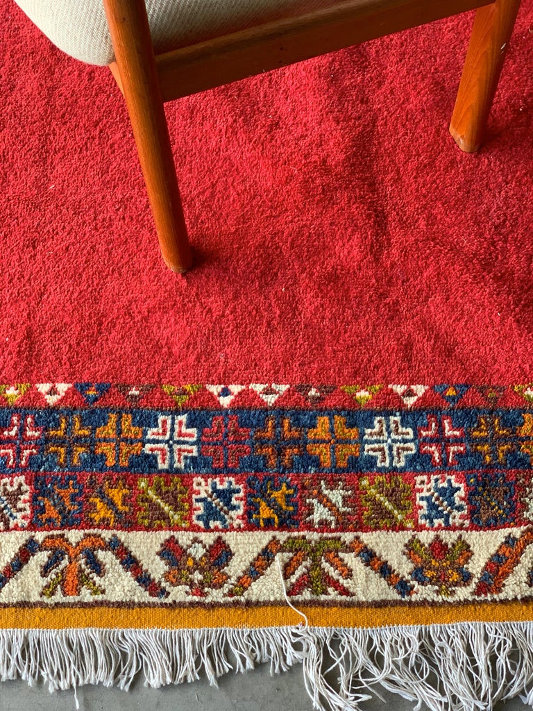 Vintage Red Moroccan Rug with Tribal Style, Berber Moroccan Rug For ...