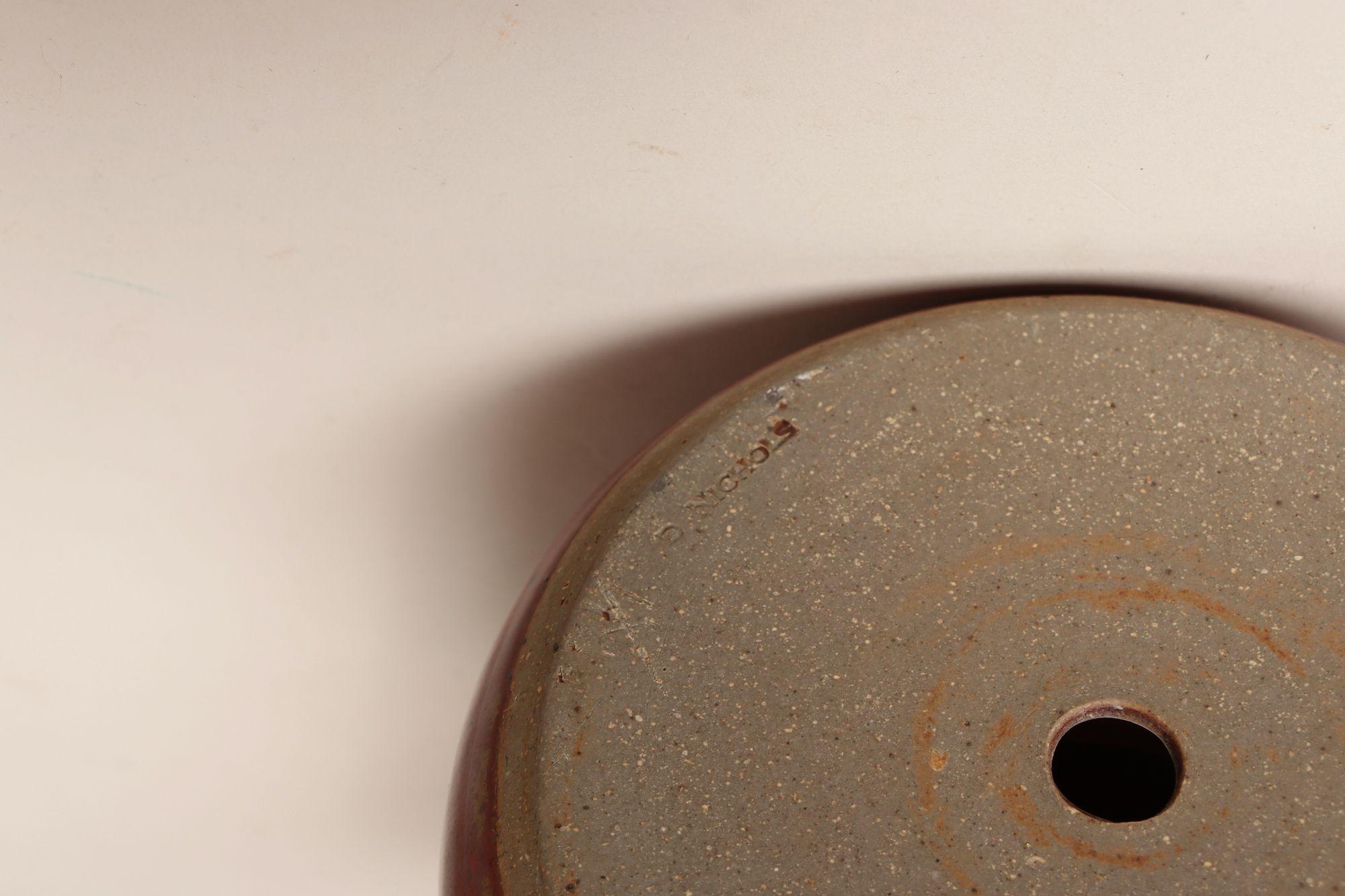 Vintage Red, Ochre and Slate Studio Ceramic Planter with Plate by ...