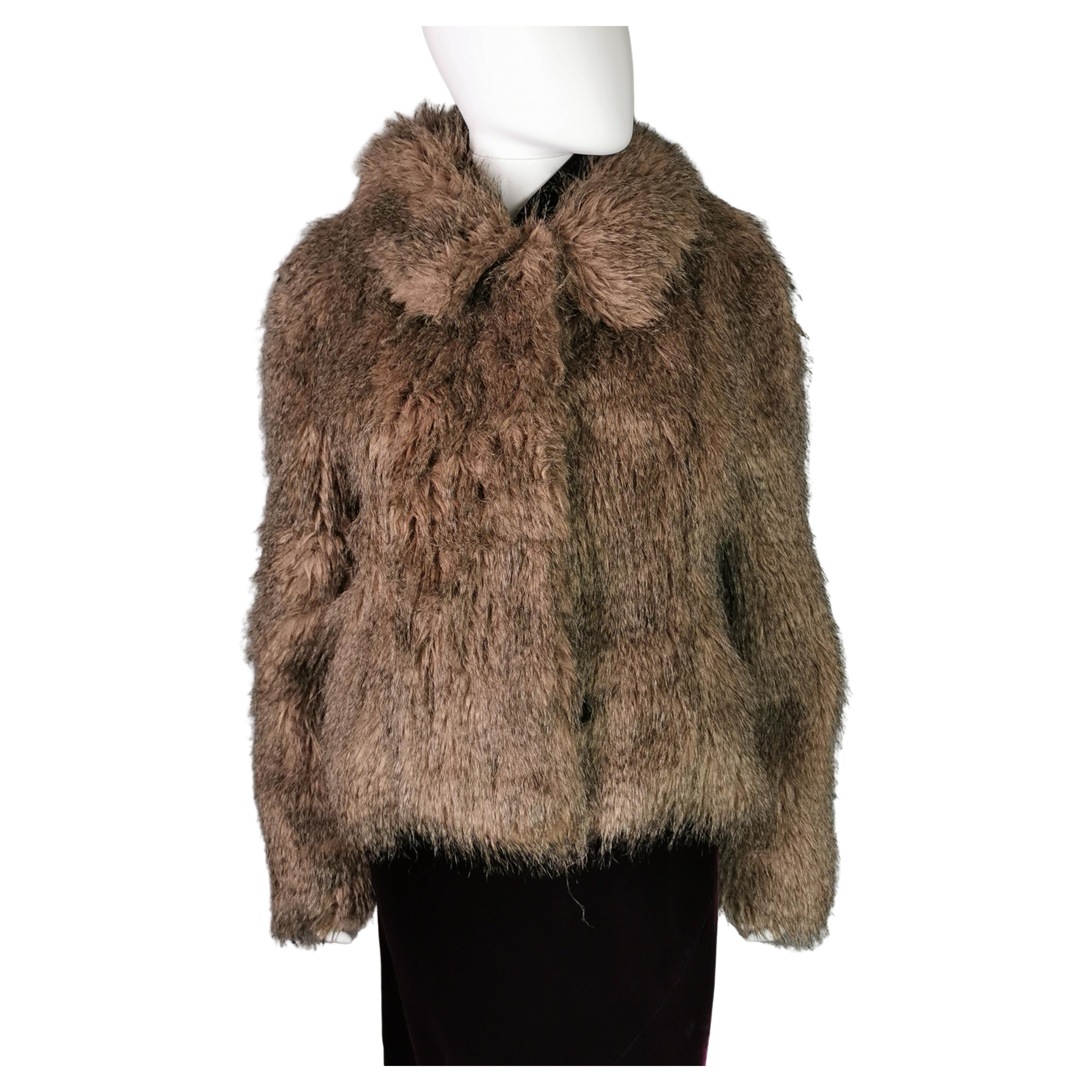Vintage Red or Dead faux fur ladies jacket, coat For Sale at 1stDibs