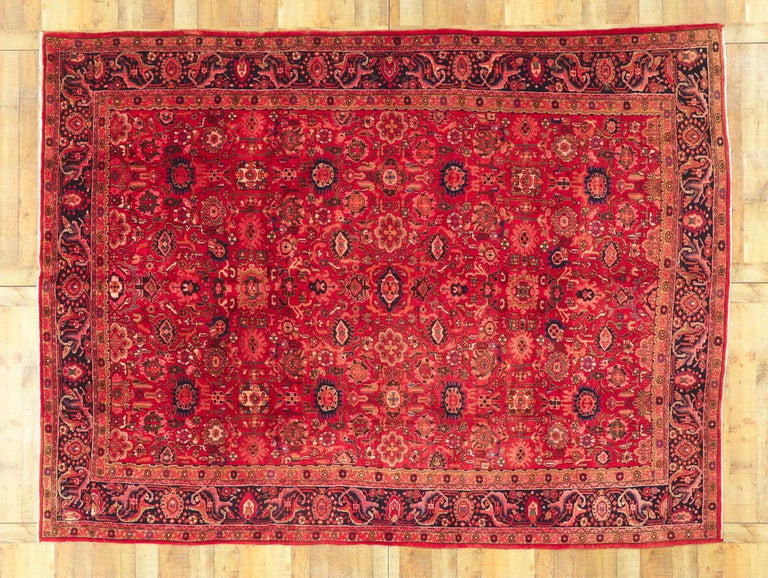 Vintage Red Persian Malayer Rug For Sale at 1stDibs