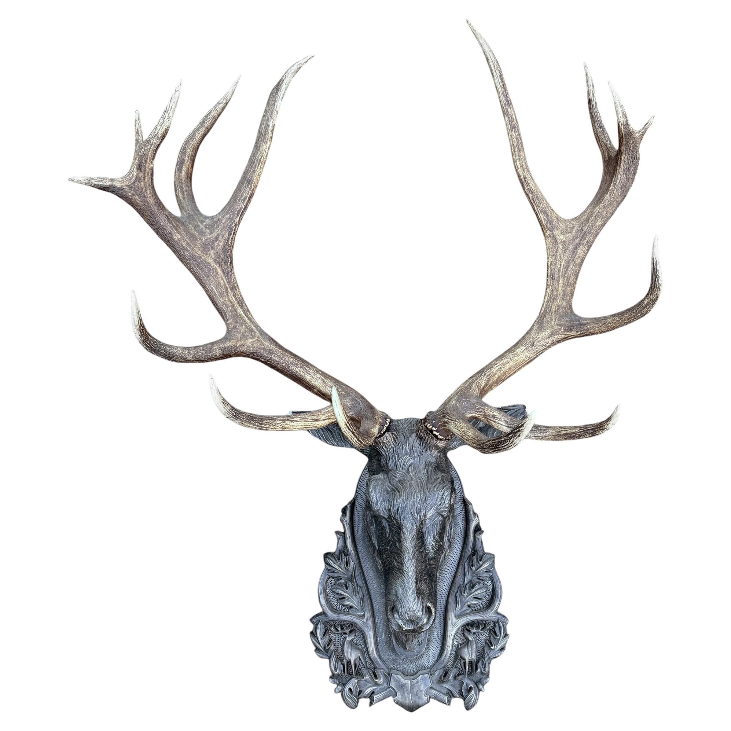 Vintage Red Stag Mount For Sale at 1stDibs