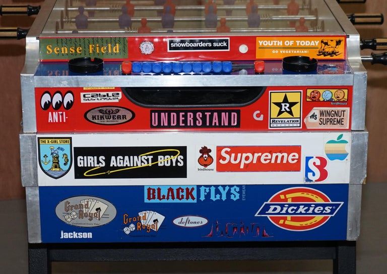 Vintage Red White and Blue Foosball Table Football Covered in Pop ...