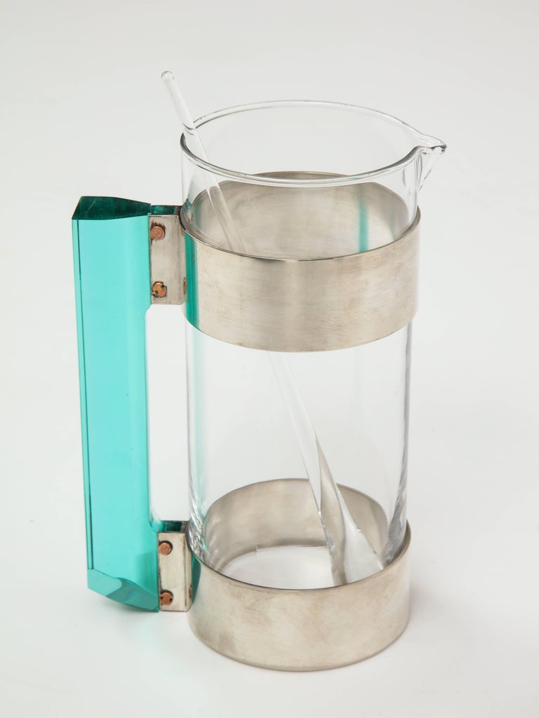 Vintage Rede Guzzini Glass/ Ice Lucite Martini Jug, Ice Bucket and Tray ...