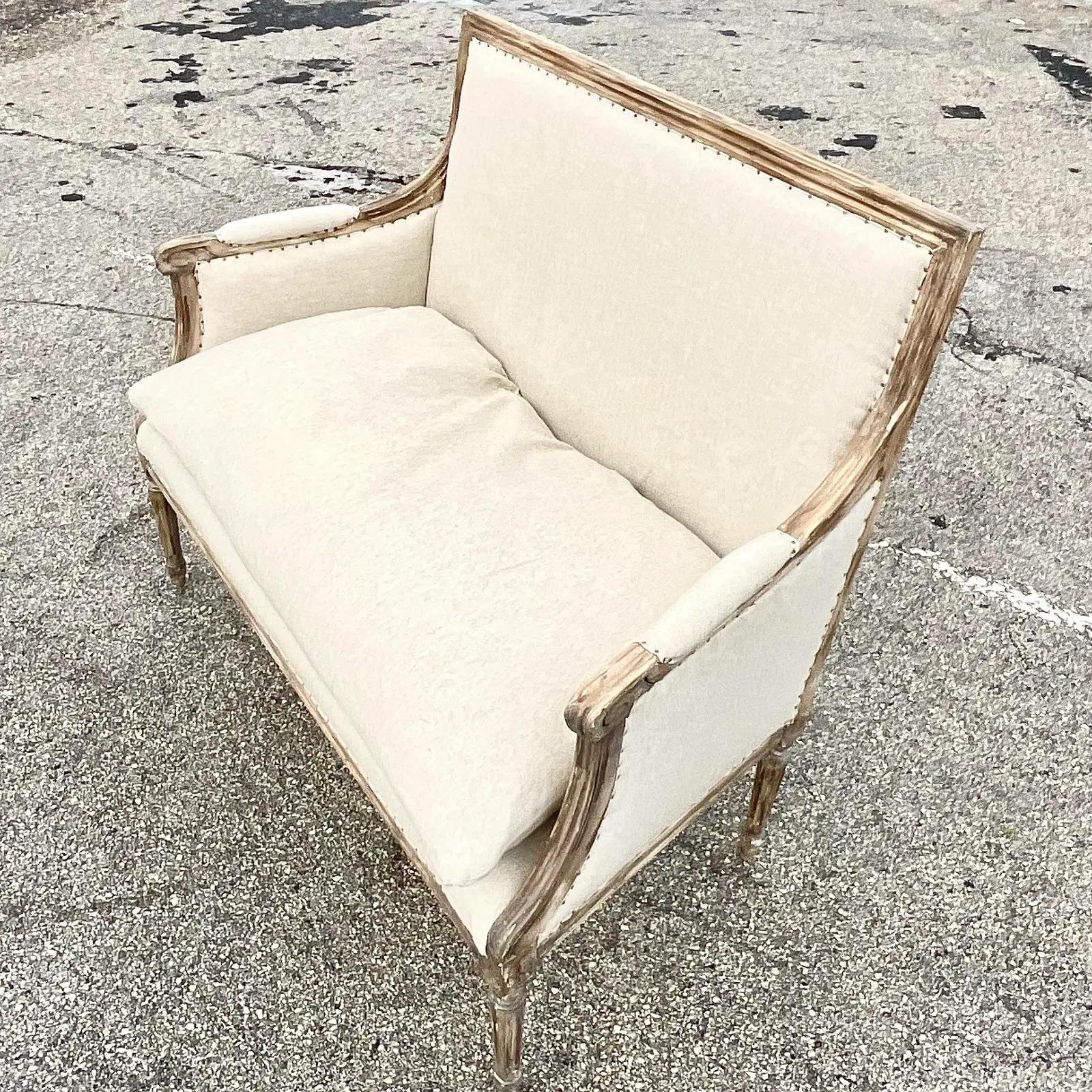 Vintage Regency Bergere Settee at 1stDibs