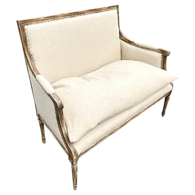 Vintage Regency Bergere Settee at 1stDibs