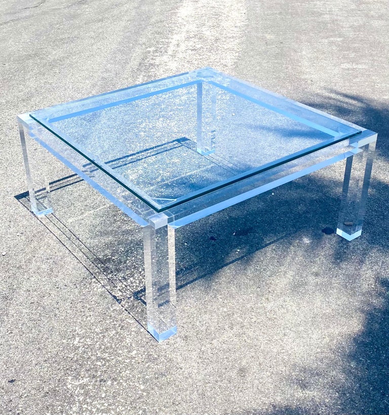 lucite coffee table