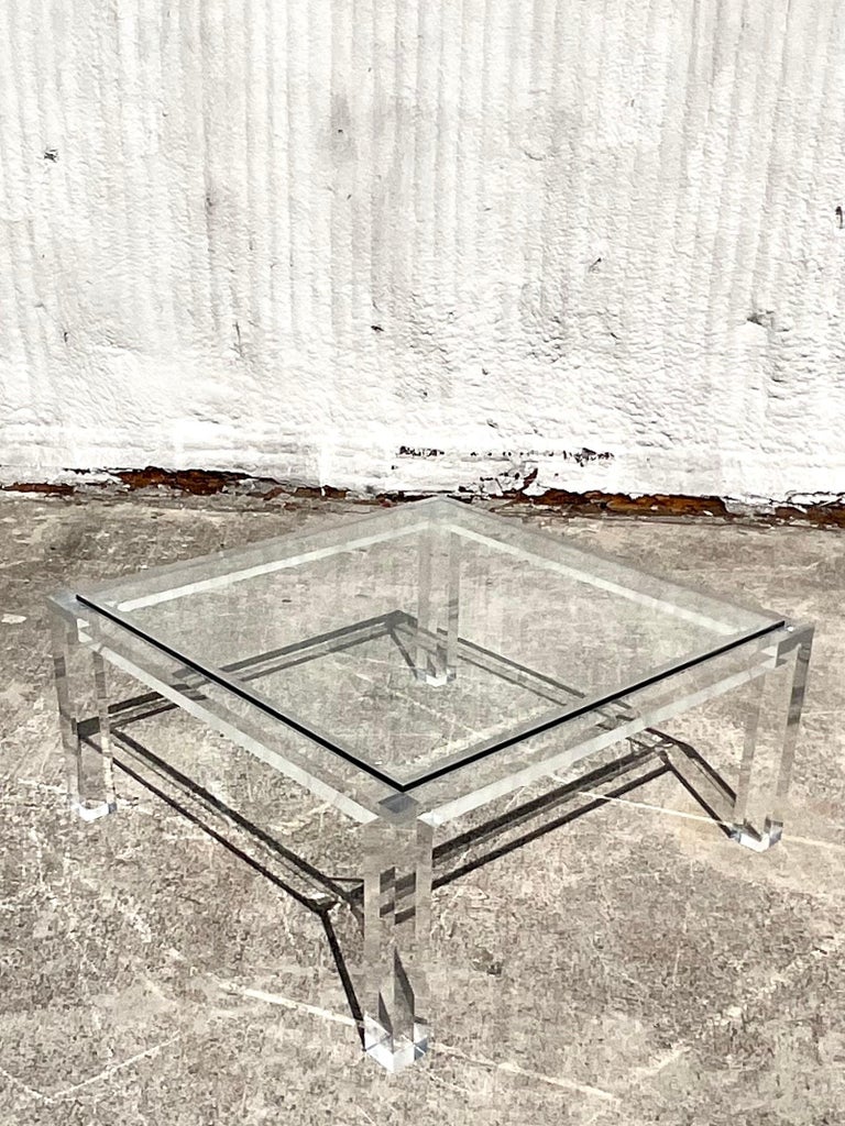 lucite coffee table