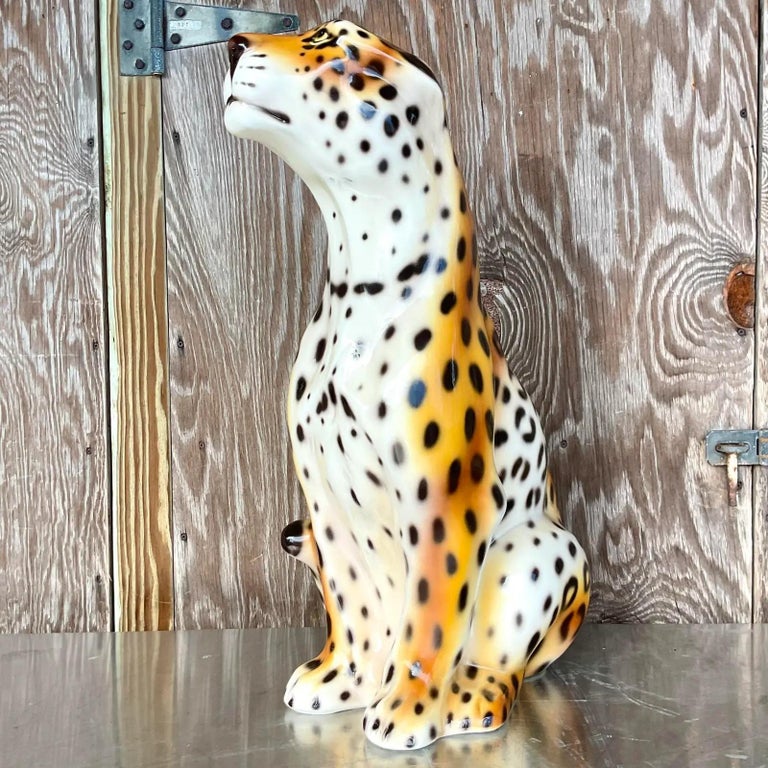 Vintage Regency Ceramic Tiger For Sale at 1stDibs