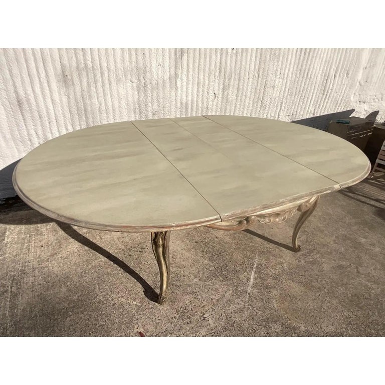 Vintage Regency Cerused Dining Table For Sale at 1stDibs