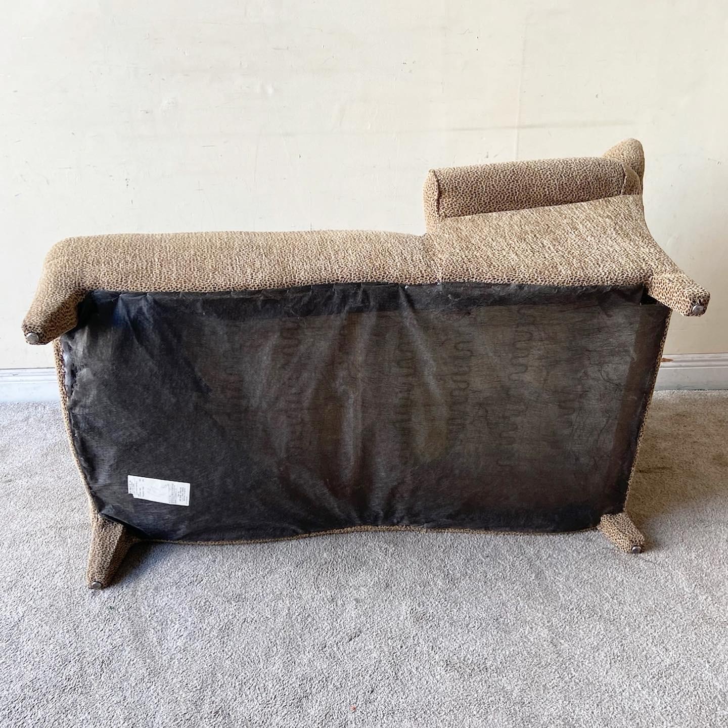 Vintage Regency Chic Leopard Fabric Chaise For Sale at 1stDibs