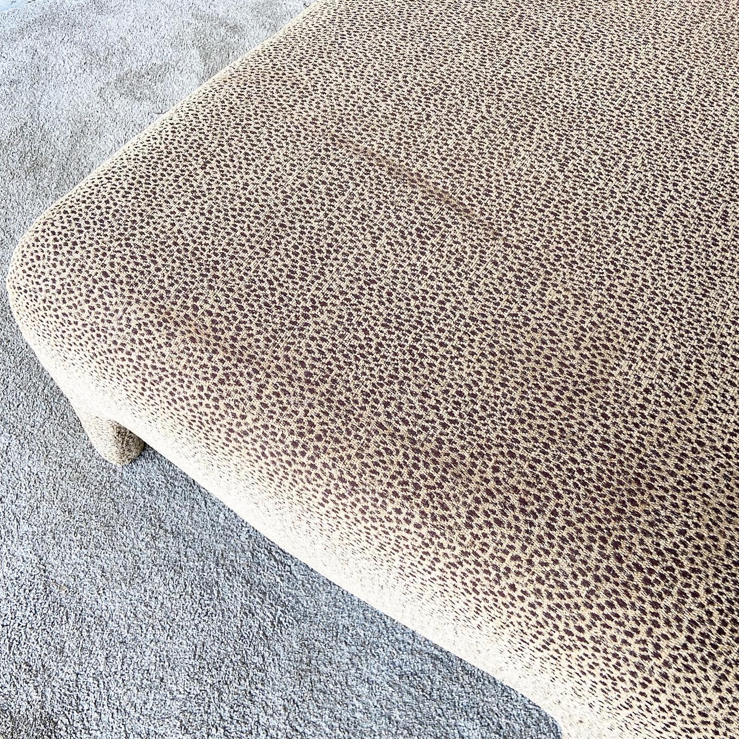Vintage Regency Chic Leopard Fabric Chaise For Sale at 1stDibs