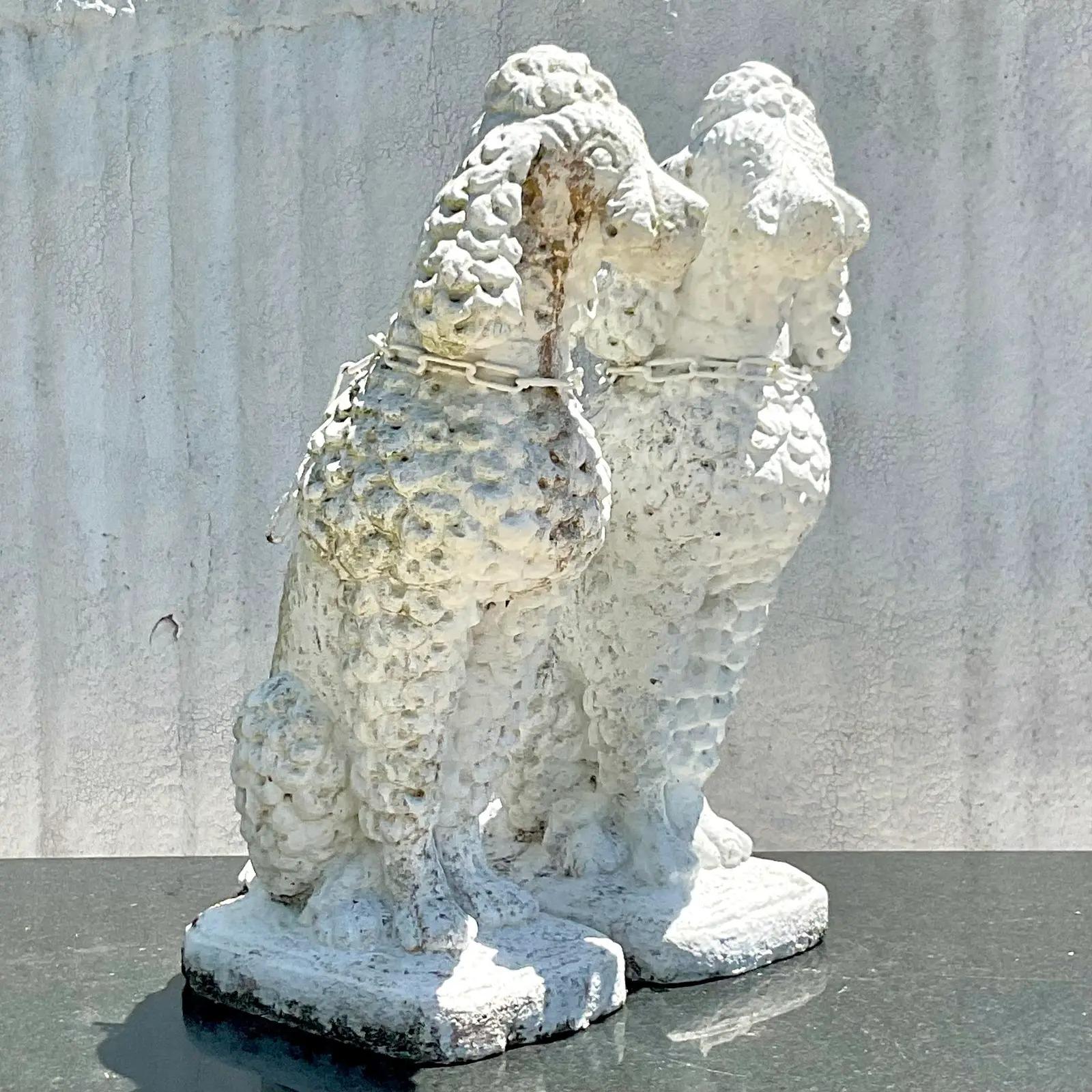 Vintage Regency Concrete Poodles, a Pair at 1stDibs