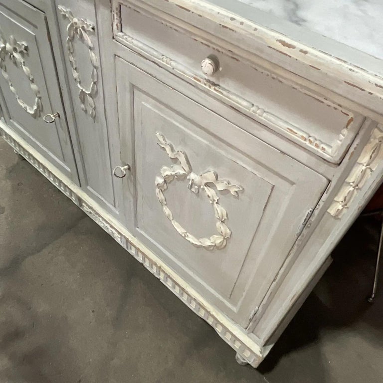 Vintage Regency Distressed French Sideboard For Sale at 1stDibs