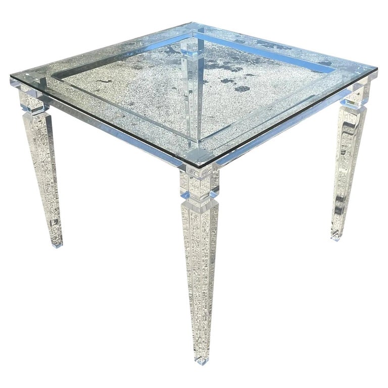 Vintage Regency Faceted Lucite Game Table For Sale at 1stDibs