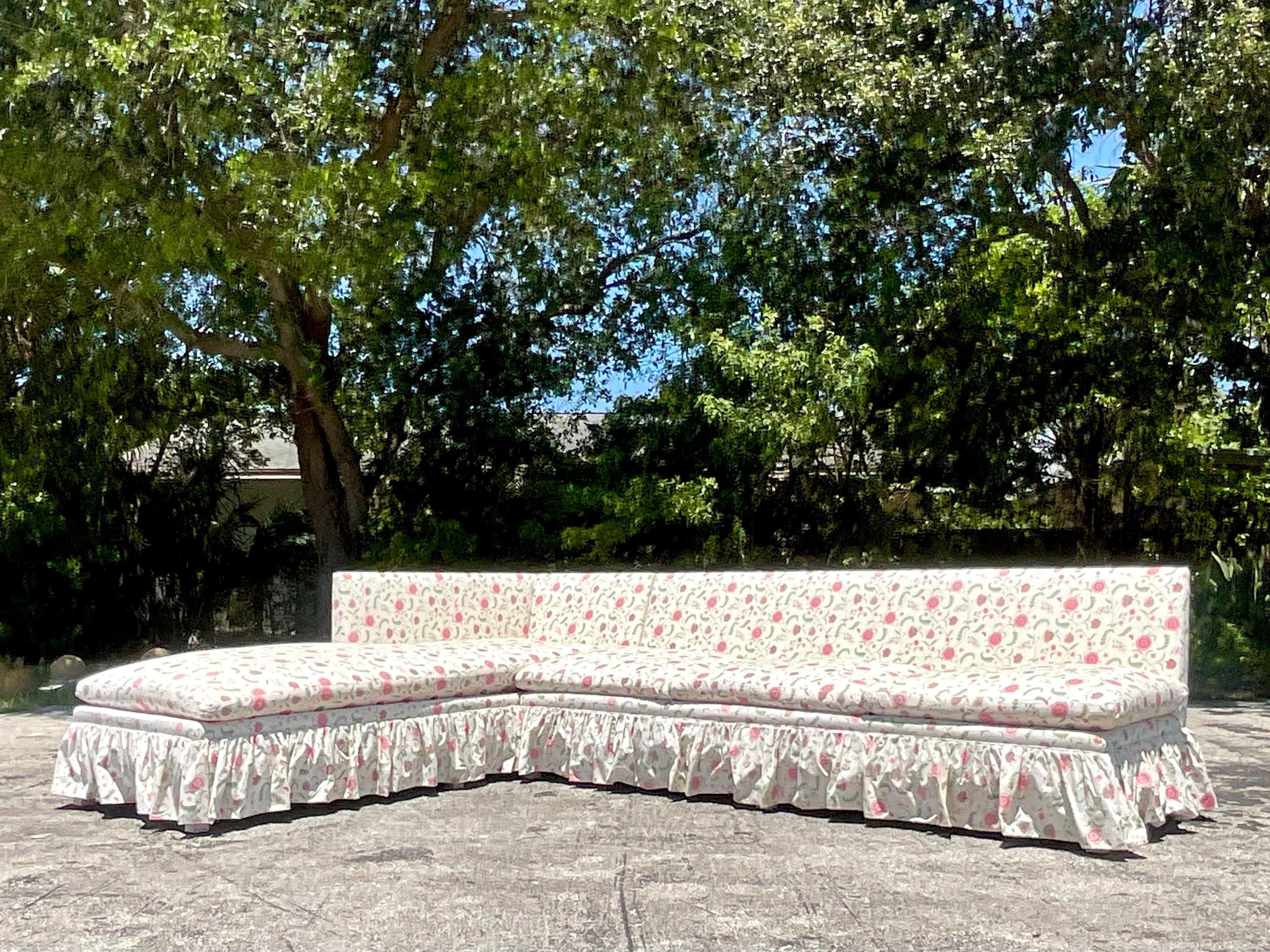 Vintage Regency Floral Custom Sectional at 1stDibs